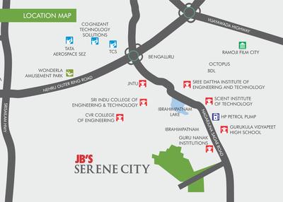 JB Serene City Phase XIII Location Map Ibrahimpatnam, Hyderabad