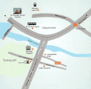 VBC Grand Location Map Tadepalli, Guntur