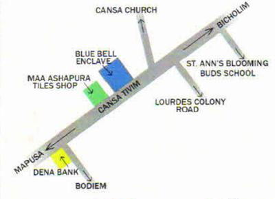 Silver Blue Bell Enclave Location Map Tivim, Goa