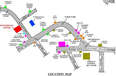 Rangdhanu Tower Location Map Barasat, Kolkata