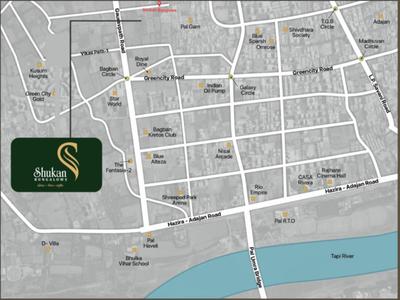 Shree Shukan Bunglows Location Map Adajan, Surat
