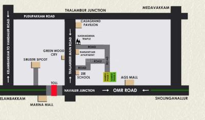 Maxx Sunrise Villas Two Location Map Navalur, Chennai