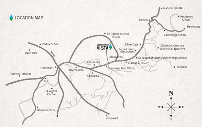 Someshwar Vista Location Map Bikarnakatte Kaikamba, Mangalore