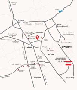 Prochamp Amoha Luxury Residences Location Map Kharar, Mohali