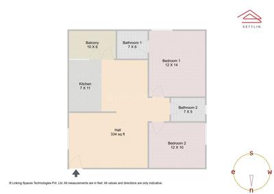 2 BHK 1195 Sqft Flat for sale at NRI Layout, Bangalore | Property ID ...