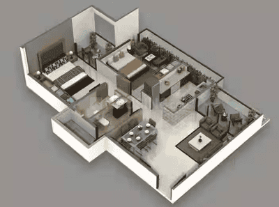 1200 Sqft 2 BHK Flat for sale in Shreenathji Delta Palacio | Ulwe, Navi ...