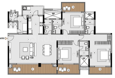 3 BHK 2523 Sqft Flat for sale at HSR Layout, Bangalore | Property ID ...