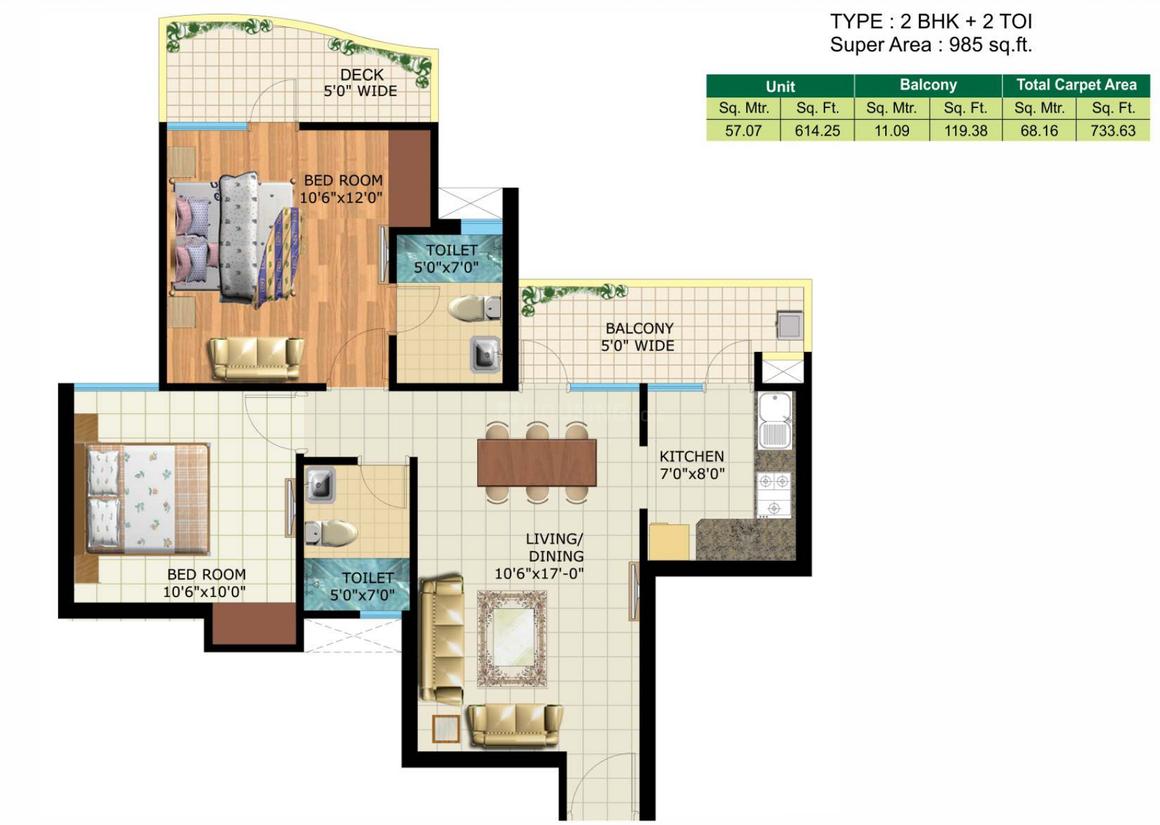 The Antriksh Golf View II Phase I Floor Plan Sector 78, Noida