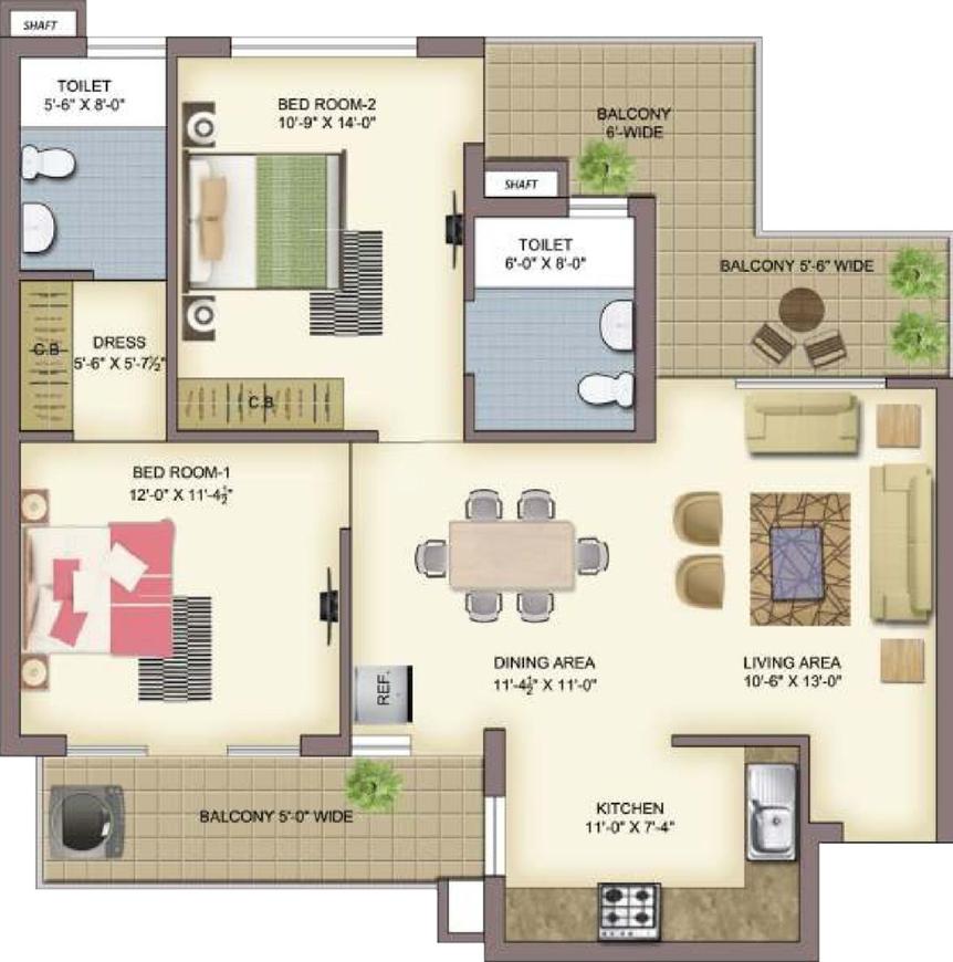 United La Prisma Floor Plan Gazipur, Zirakpur