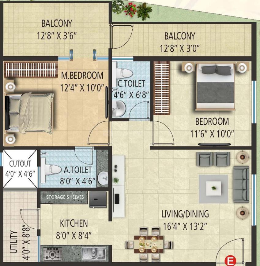 Capstone Emerald Floor Plan Subramanyapura, Bangalore