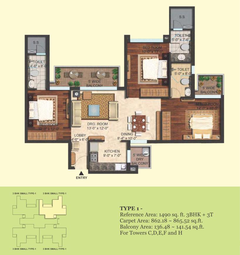 Mapsko Mount Ville Floor Plan Sector 79, Gurgaon