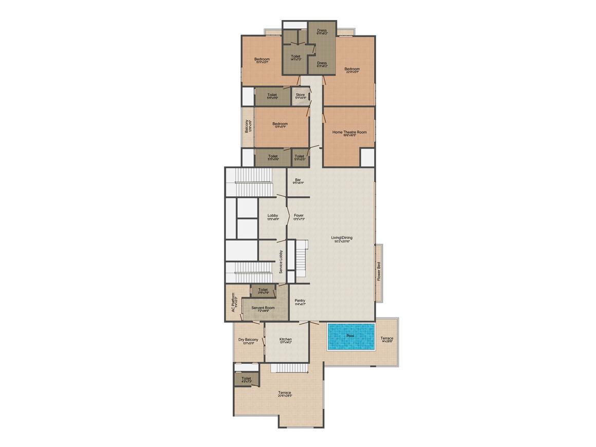 ABIL Castel Royale Magnifique Floor Plan Range Hill Estate, Pune