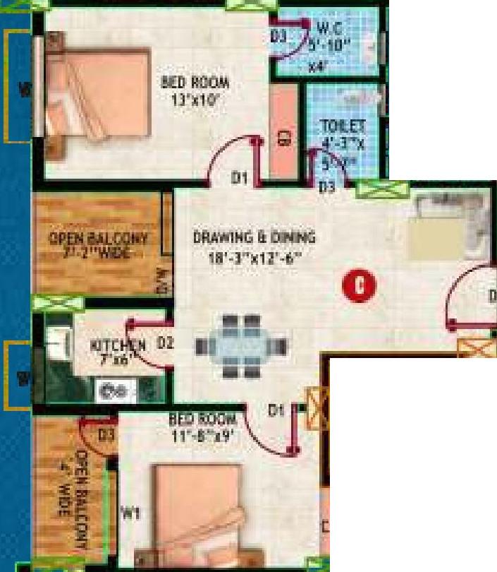 Unique Ashiyana Society Floor Plan Shankarpur West, Durgapur