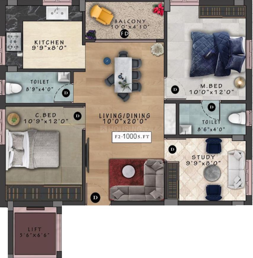 Viva Vishaka Floor Plan Madipakkam, Chennai
