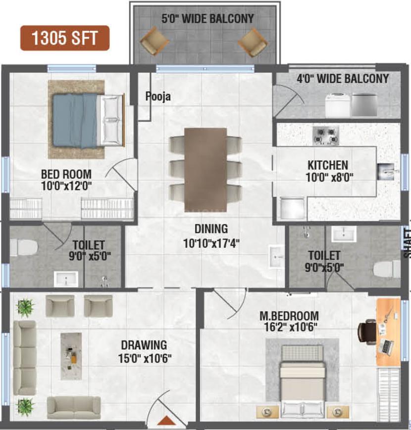 Gothic Pentagon Clouds Floor Plan Bachupally, Hyderabad