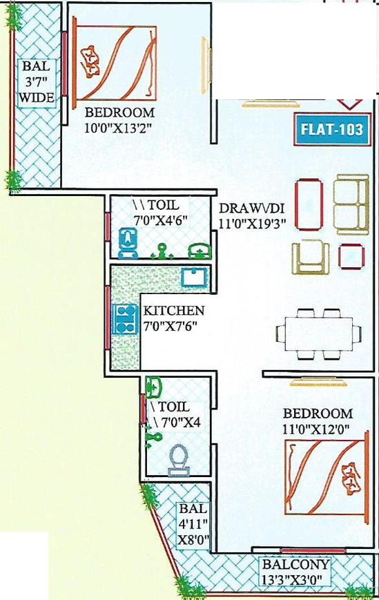 Aditya Gauri Dev Residency Floor Plan Mustafapur, Patna