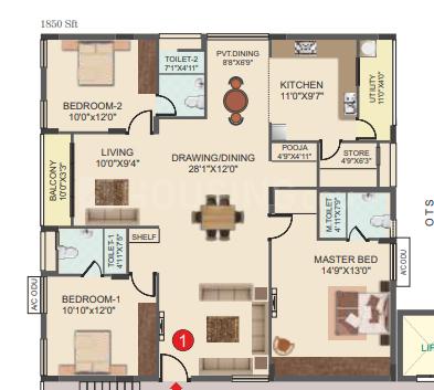 Muppa Green Grandeur in Tellapur, Hyderabad - Price, Reviews & Floor Plan