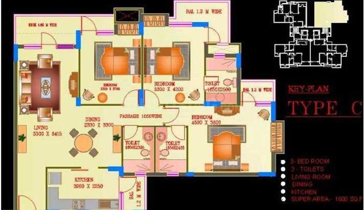 ATS Paradiso Floor Plan Chi IV Greater Noida, Greater Noida