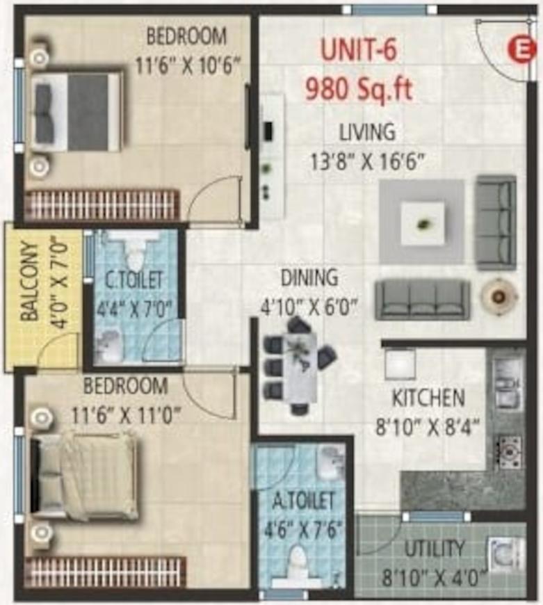 SB Sree Balaji Nest Floor Plan Electronic City, Bangalore