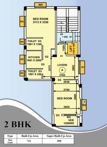 Infinity Apartment Floor Plan Ultadanga, Kolkata