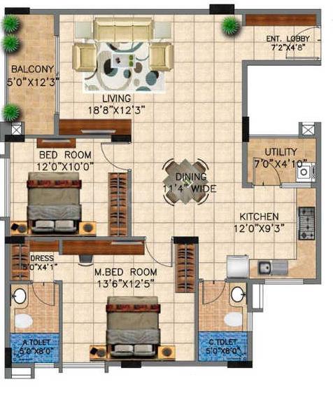 Vedant Vihas Floor Plan Hulimavu, Bangalore
